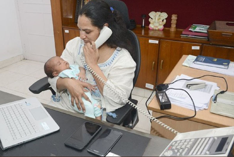 GVMC Commissioner at work with newborn in her arm, impresses netizens ...