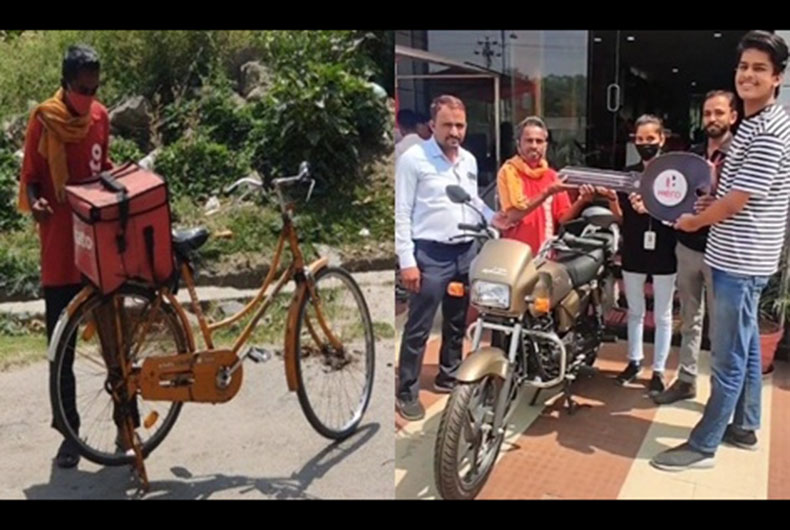 18-yr-old crowd funds bike for teacher-turned-delivery boy | ummid.com